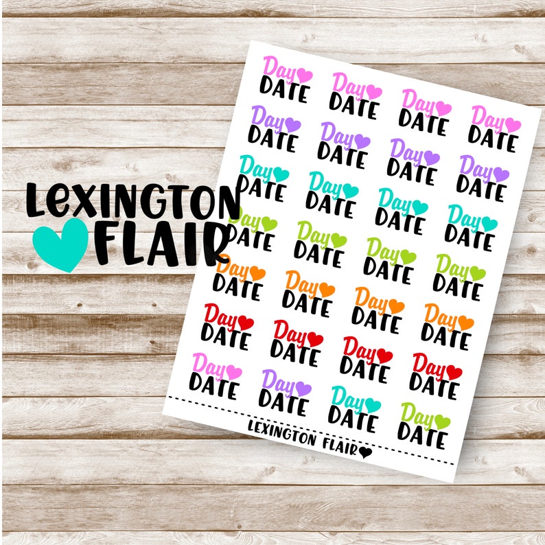 Day Date Planner Stickers Choice of Colors Great for All | Etsy