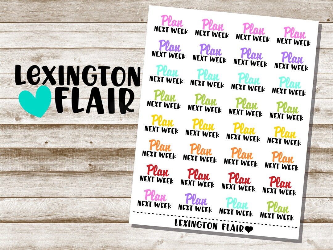 Plan Next Week - Planner Stickers - Choice of Colors - Etsy