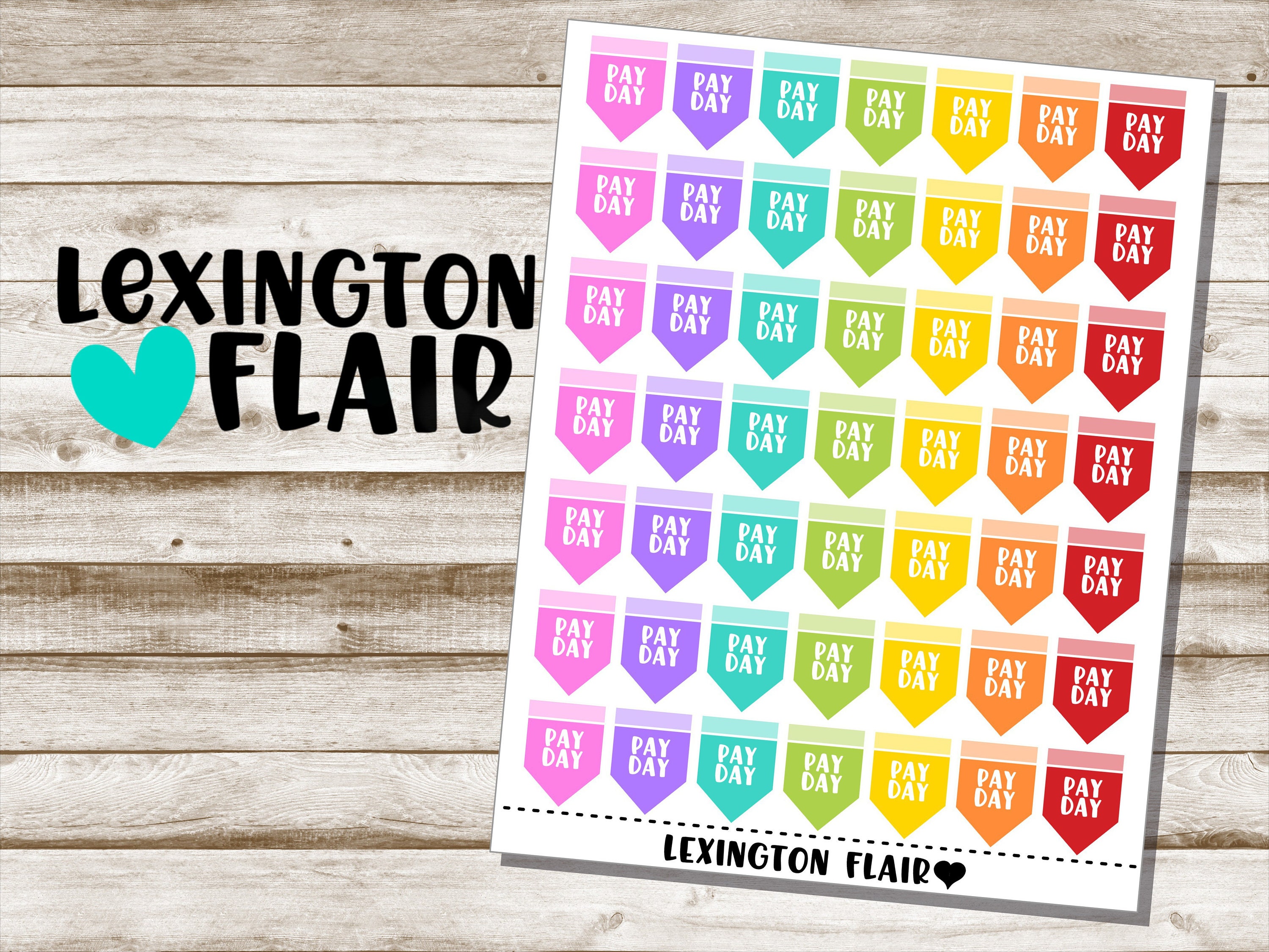 Payday Banner Flag Planner Stickers - Etsy UK
