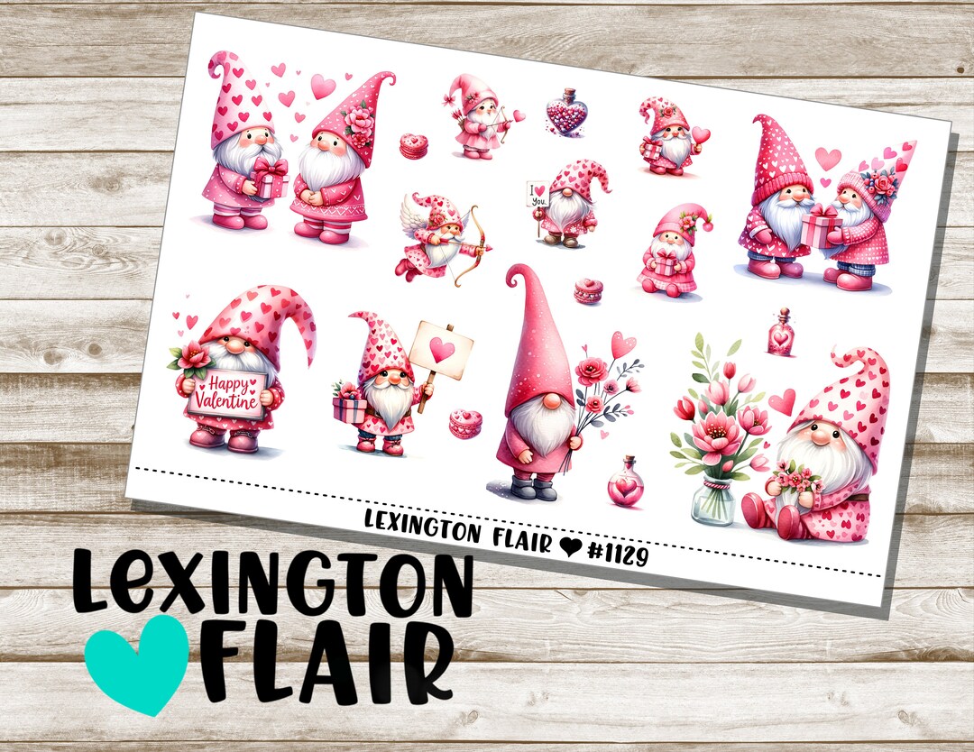 Decorative Stickers - #1129 - Valetine's Day Gnomes - Planner Stickers ...