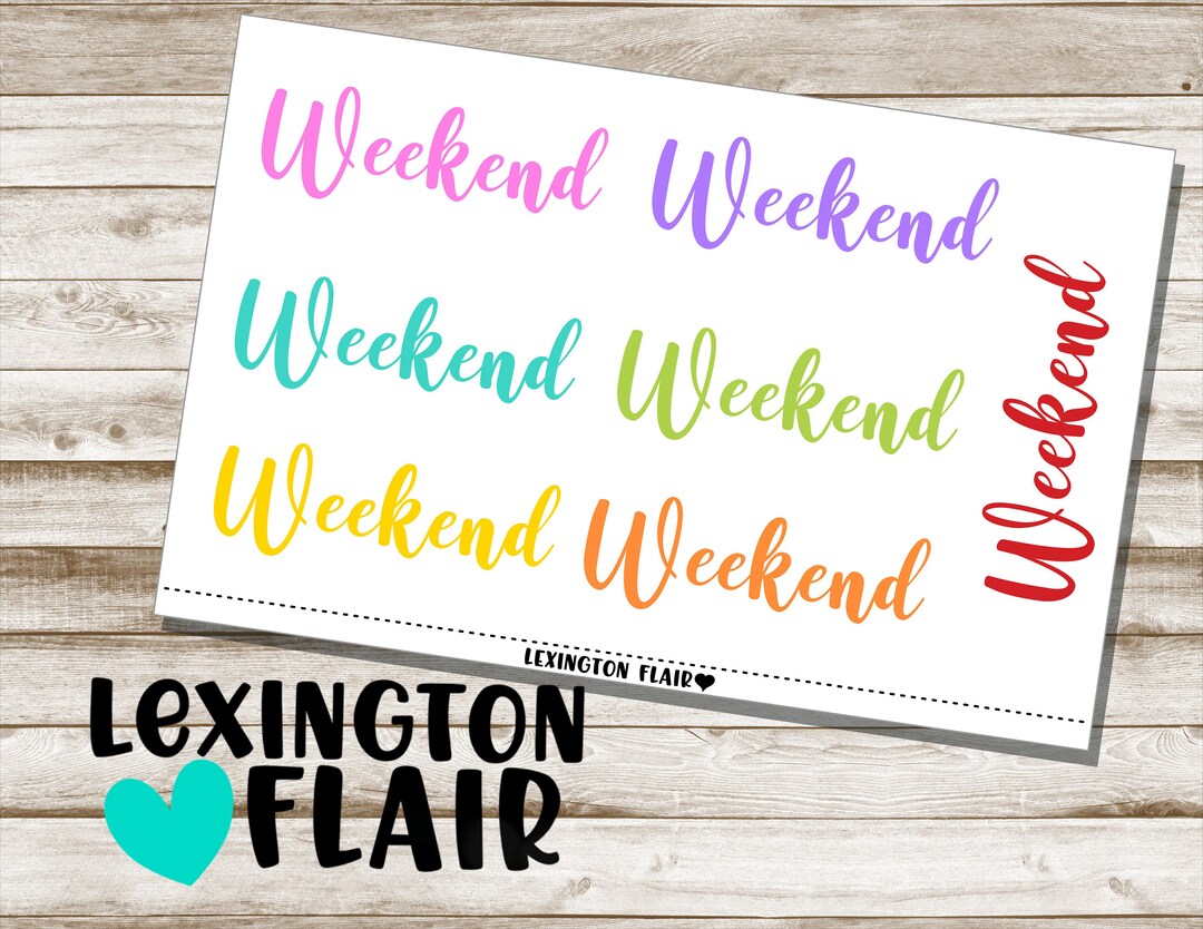 Weekend - Cursive - Choice of Two Sizes - Planner Stickers - Etsy