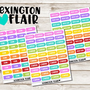 Fitness - Exercise - Label Planner Stickers - Etsy