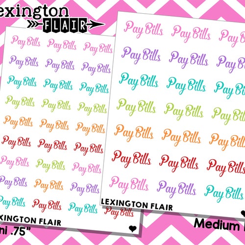 Payday Cursive Wording Planner Stickers - Etsy
