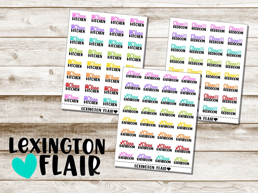 Cleaning Stickers - Clean the Oven - Fridge - Bedroom - Declutter ...