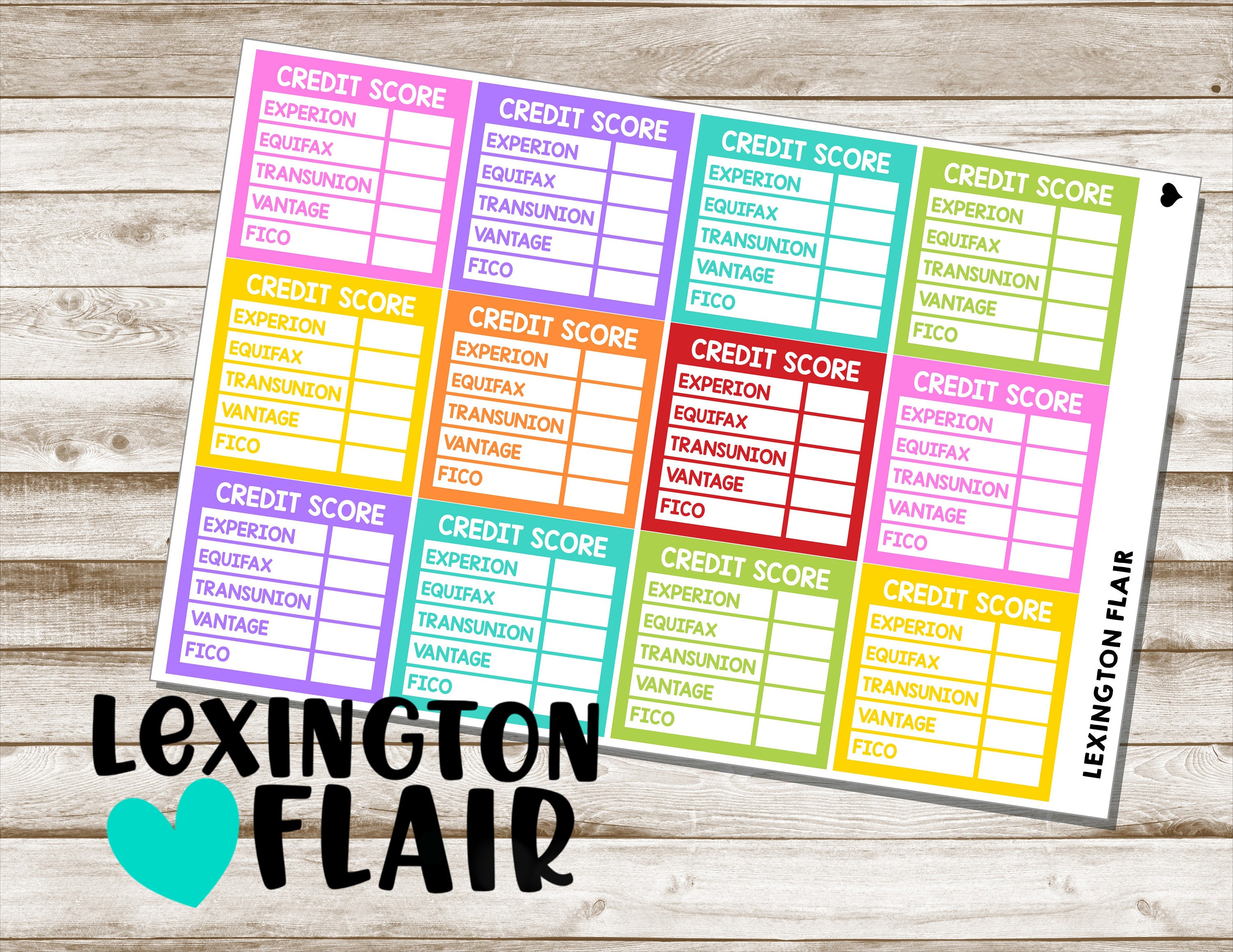 Monthly Credit Score Tracker Planner Stickers | Etsy