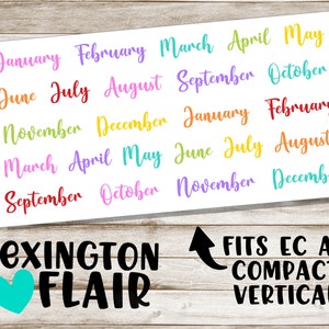 Months Cursive Wording - Planner Stickers - Etsy