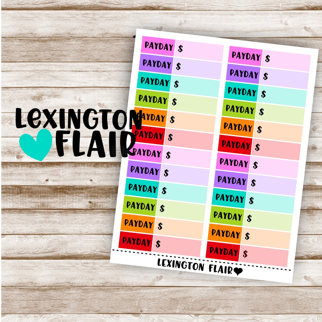 Payday - Two Toned Income Tracker - Planner Stickers - Etsy