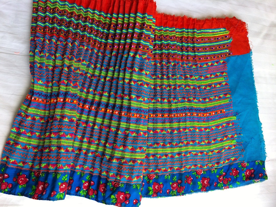 Hmong Fabric Cross-stitch Decor Fabric - Tribal Skirt Piece - 2.2mt X ...