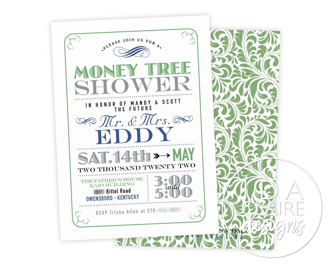 Bridal/couples Shower Invitation Digital Download | Money Tree - Etsy