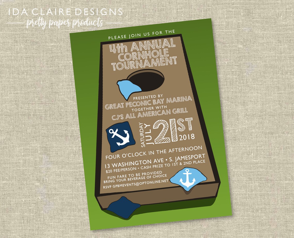 Cornhole Invitation Digital Download Rehearsal Dinner | Etsy