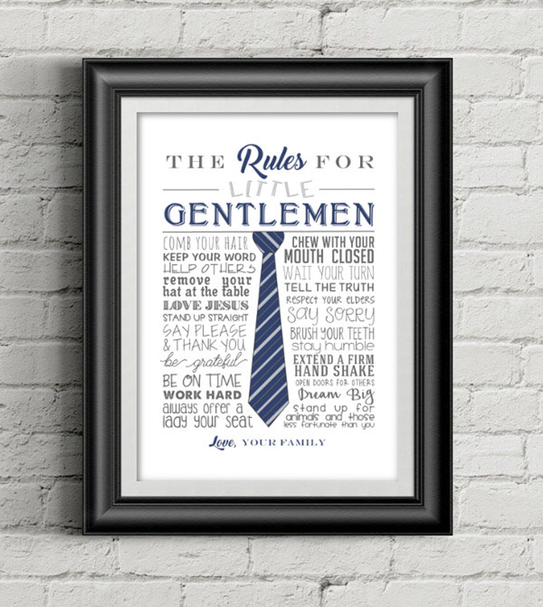 Digital Download Print | Little Gentlemen Rules - Etsy