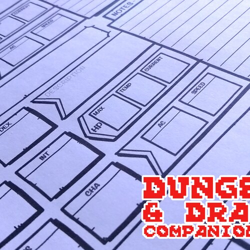 Dungeons & Dragons Companion Sheet 5th Edition Compatible - Etsy