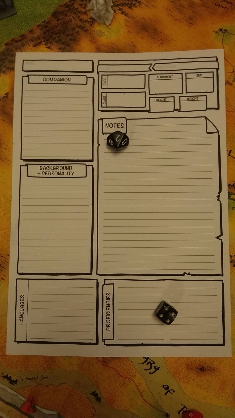 Dungeons & Dragons 5th Edition Character Sheet - Etsy UK