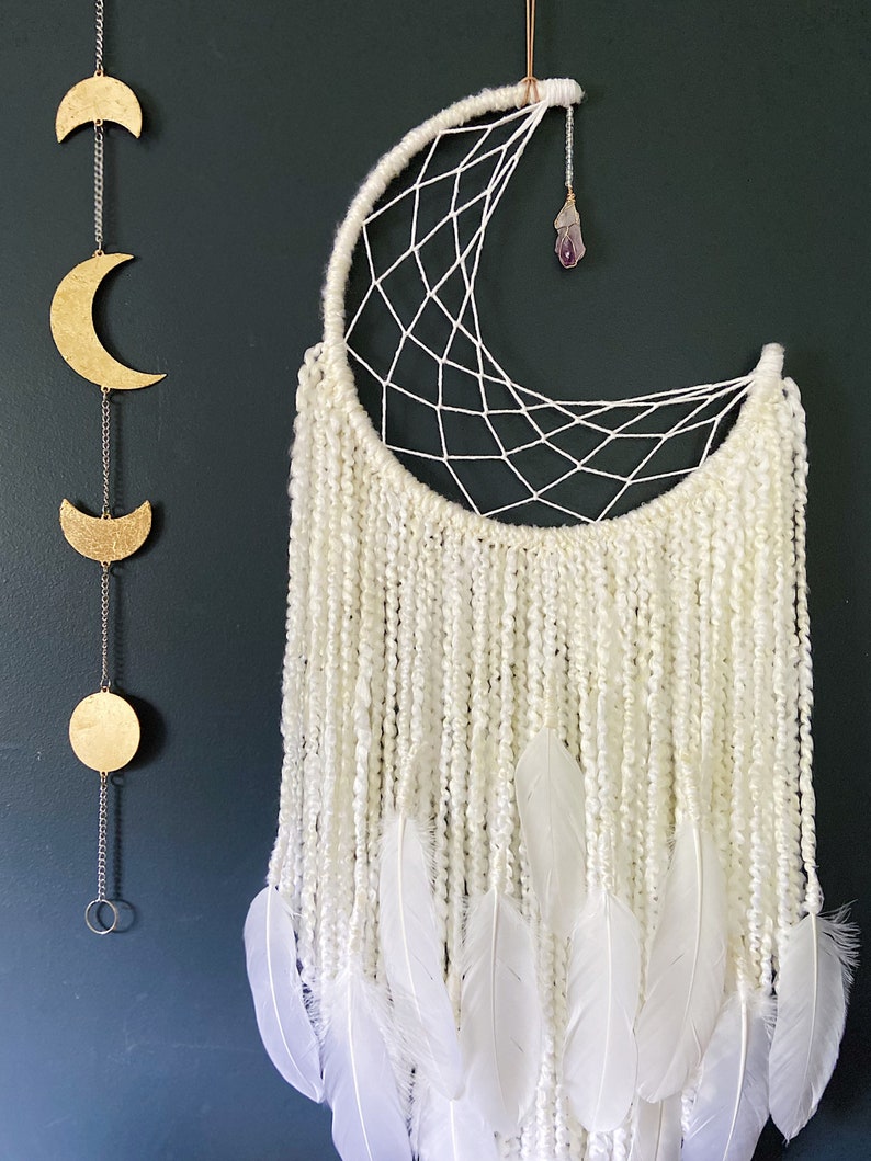 Moon Dream Catcher // Crescent Moon Dream Catcher // Custom | Etsy
