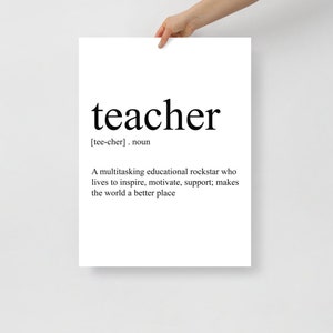 Teacher Definition Print, Teacher Poster, Teacher Print, Teacher Gift ...