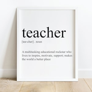 Teacher Definition Print, Teacher Poster, Teacher Print, Teacher Gift ...
