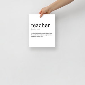Teacher Definition Print, Teacher Poster, Teacher Print, Teacher Gift ...
