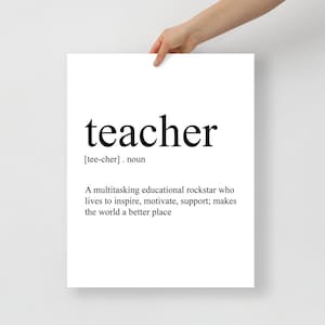 Teacher Definition Print, Teacher Poster, Teacher Print, Teacher Gift ...