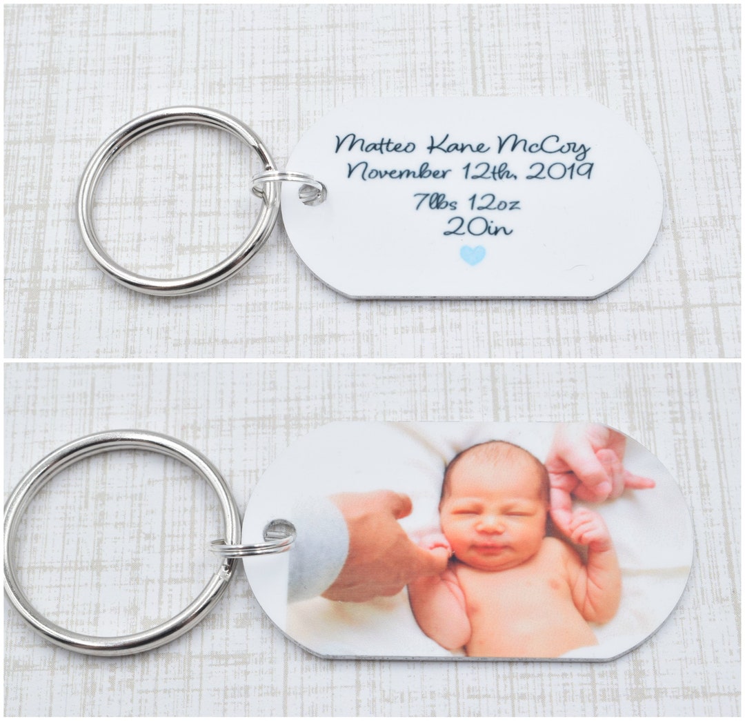 Newborn Baby Keychain Keychain for New Dad Mom Grandma Grandpa Gift ...