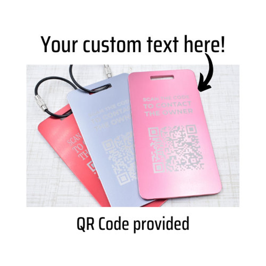 QR Code Luggage Tag - Custom Luggage Tag - Protect Your Information ...