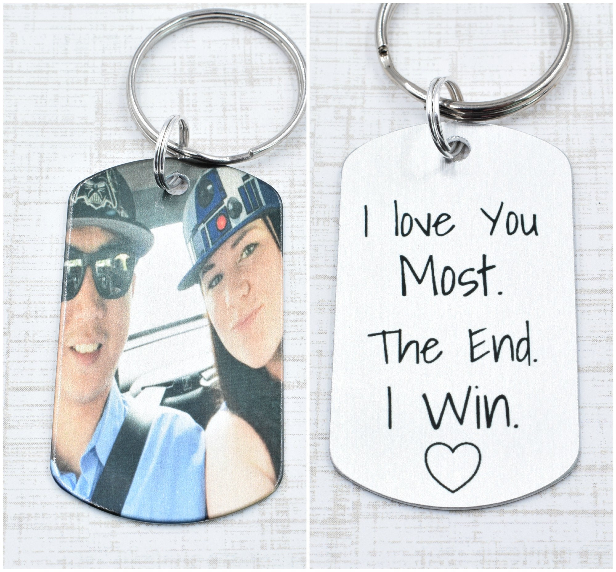 Double Sided Key Chain Custom Text Custom Photo Keychain - Etsy