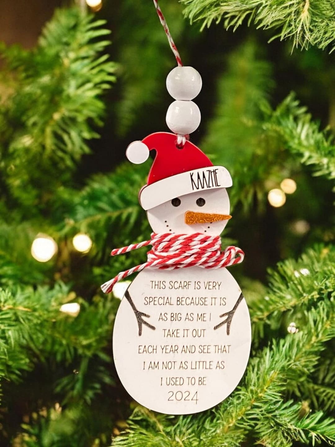 Personalized Snowman Ornament - Childs Height Ornament - 2024 Ornament ...