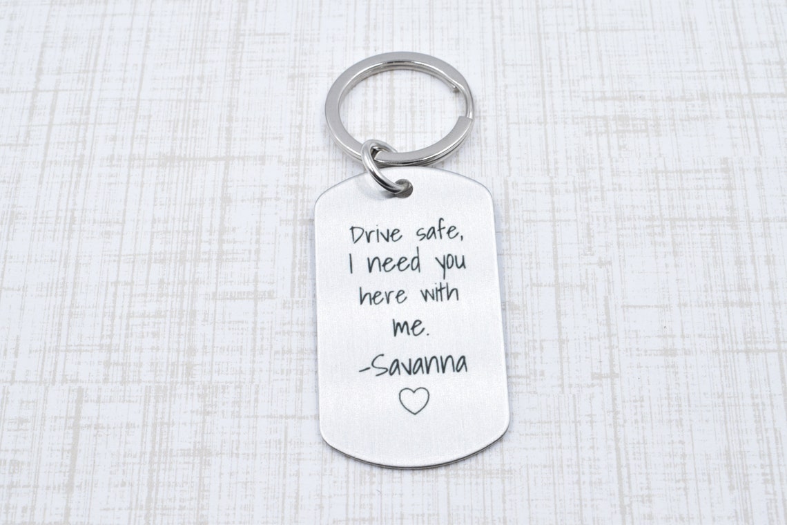 Drive Safe Keychain Double Sided Key Chain photo Keychain | Etsy