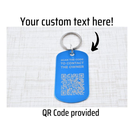 QR Code Keychain Custom QR Code ID Tag Scannable Keychain - Etsy