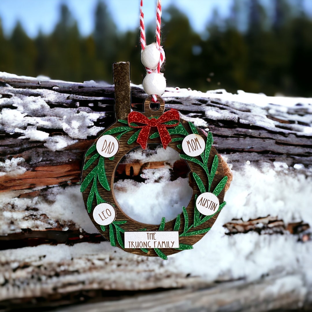 Family Wreath Ornament - Custom Family Ornament - Personalized ...