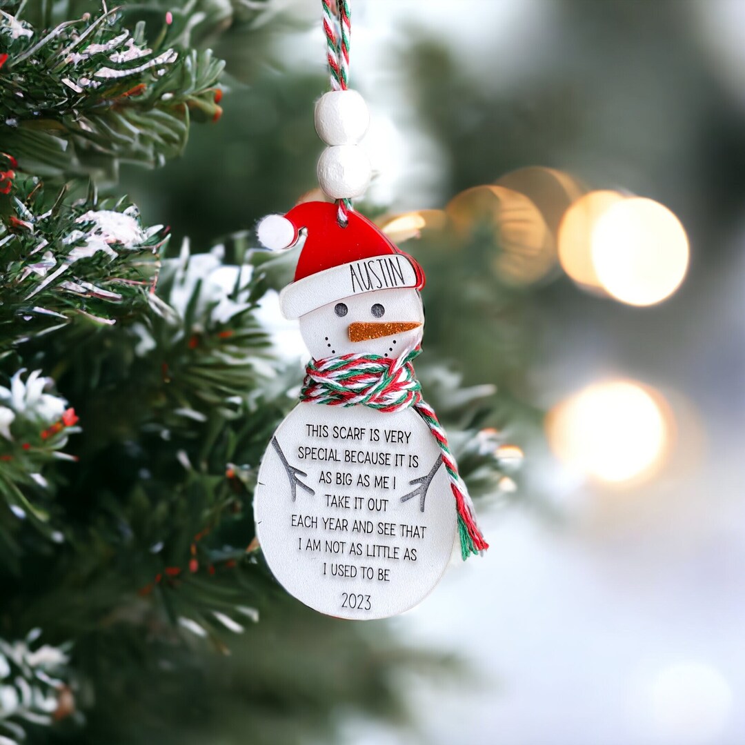 Personalized Snowman Ornament Childs Height Ornament 2023 Ornament ...