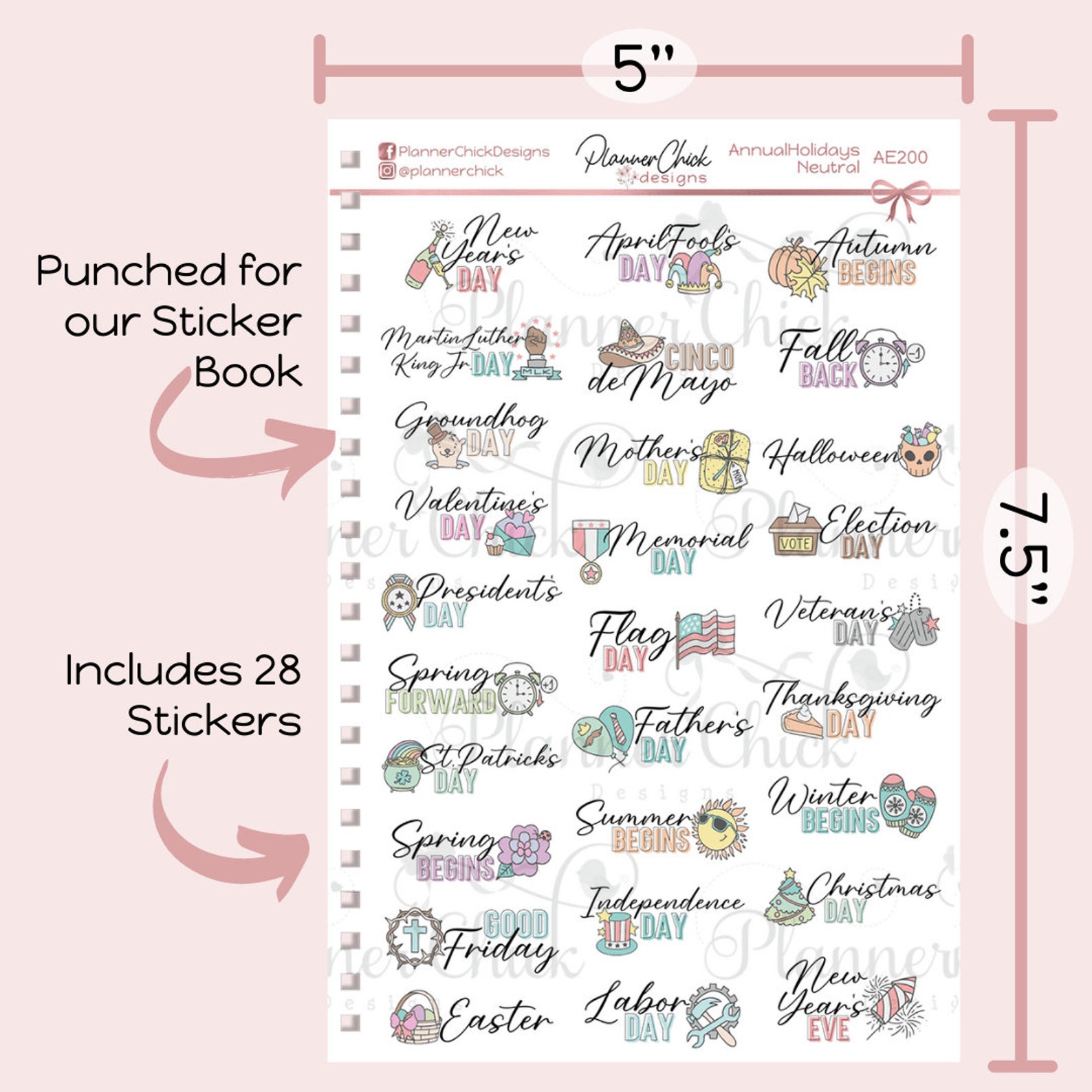 Annual Holidays Planner Stickers - Etsy