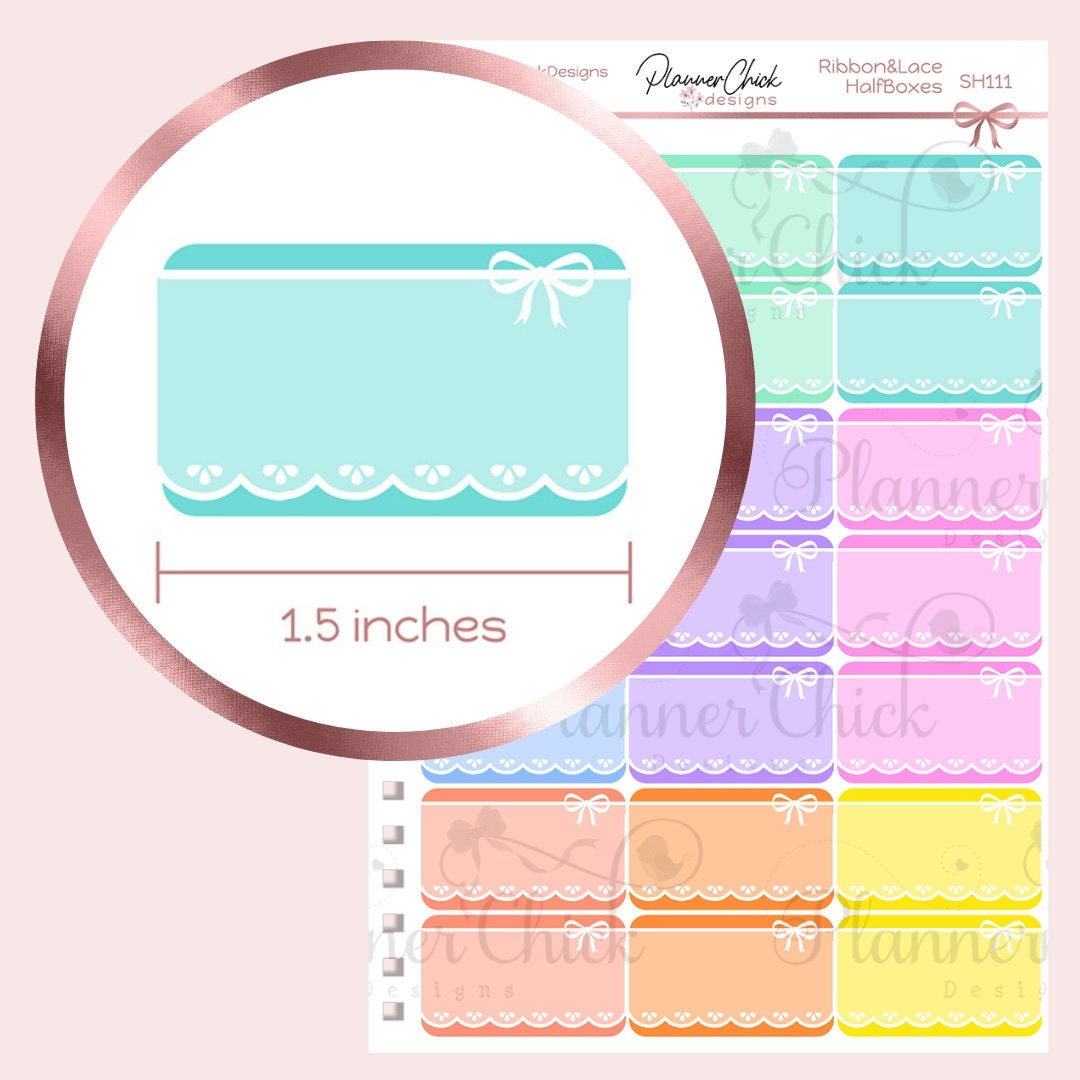 SH111 - Lacey Half Box Planner Stickers - Stickers for Erin Condren ...