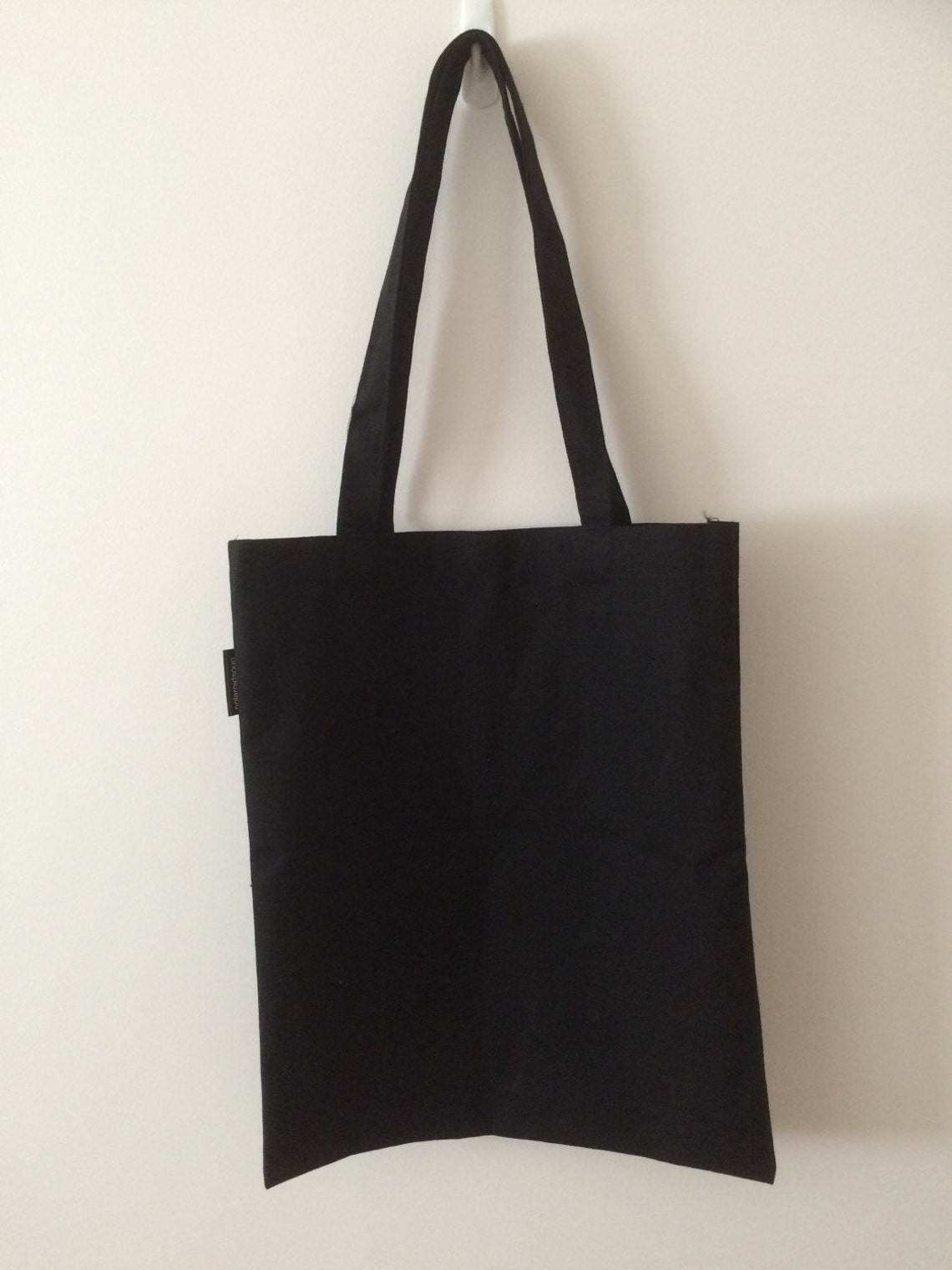 Black Cotton Tote Bag, Tote Bag, Cotton Bag, Plain Bag, Black Tote ...
