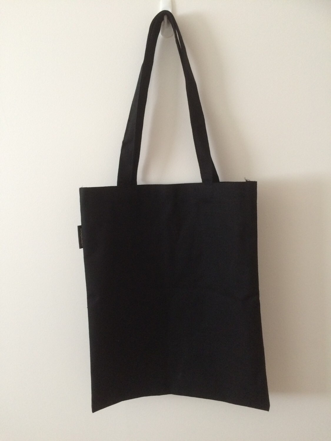 Black Cotton Tote Bag, Tote Bag, Cotton Bag, Plain Bag, Black Tote ...