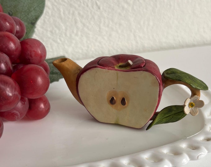 Rare Miniature Apple Teapot, Mini Half Apple Teapot, Collectible Apple ...