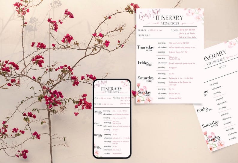 Girls Trip Itinerary Template | Weekend Getaway Planner (digital) - Etsy