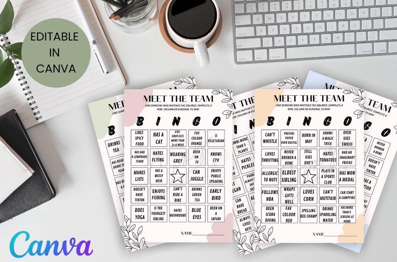 Meet the Team Bingo: Icebreaker Game, Team Building (digital Download ...