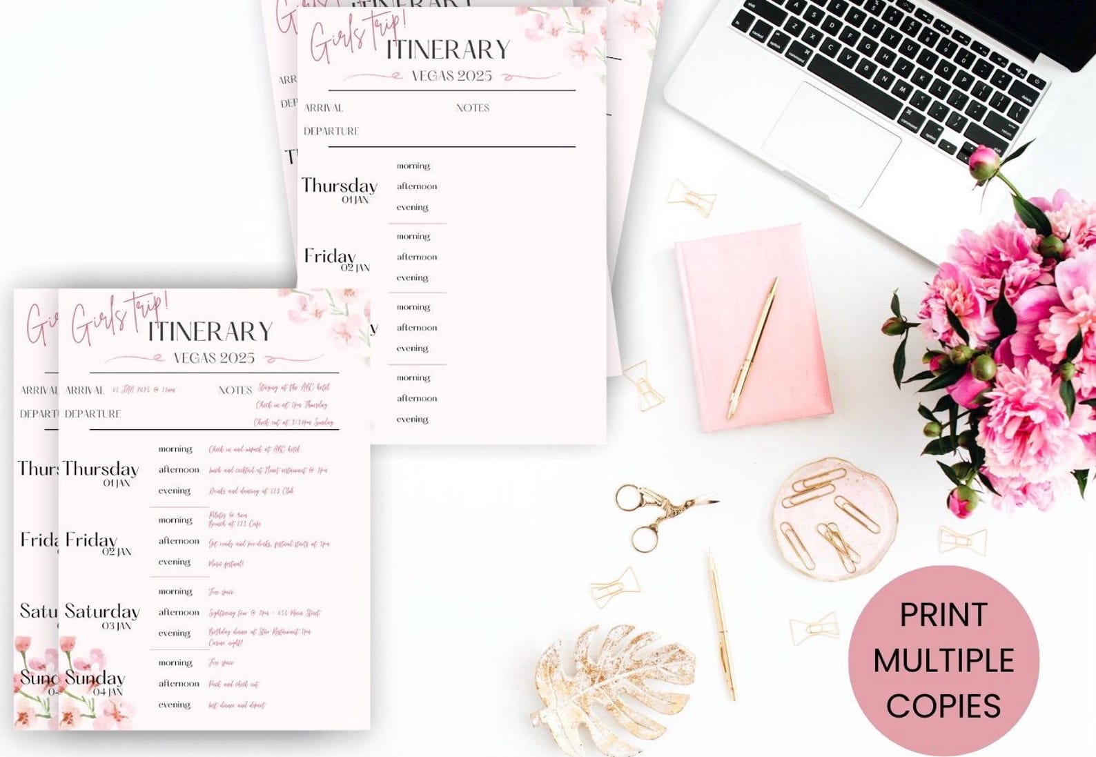 Girls Trip Itinerary Template Birthday Weekend Itinerary Template ...