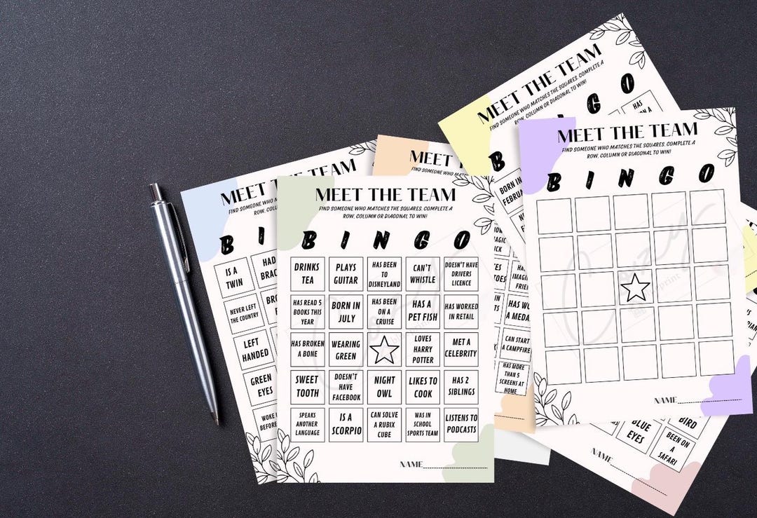 Meet the Team Bingo: Icebreaker Game, Team Building (digital Download ...