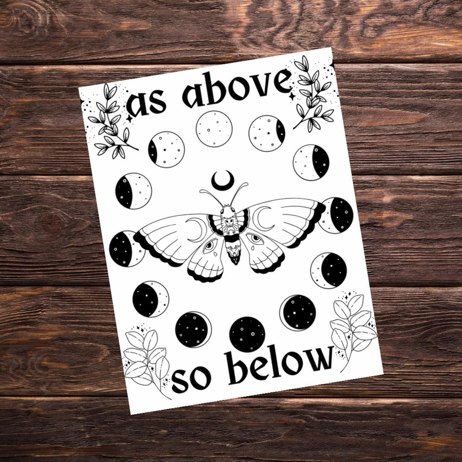 As Above, so Below Printable Coloring Page / Digital Download / PDF - Etsy