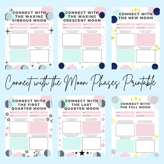 Connect With the Moon Phases Journal Template Printables - Etsy