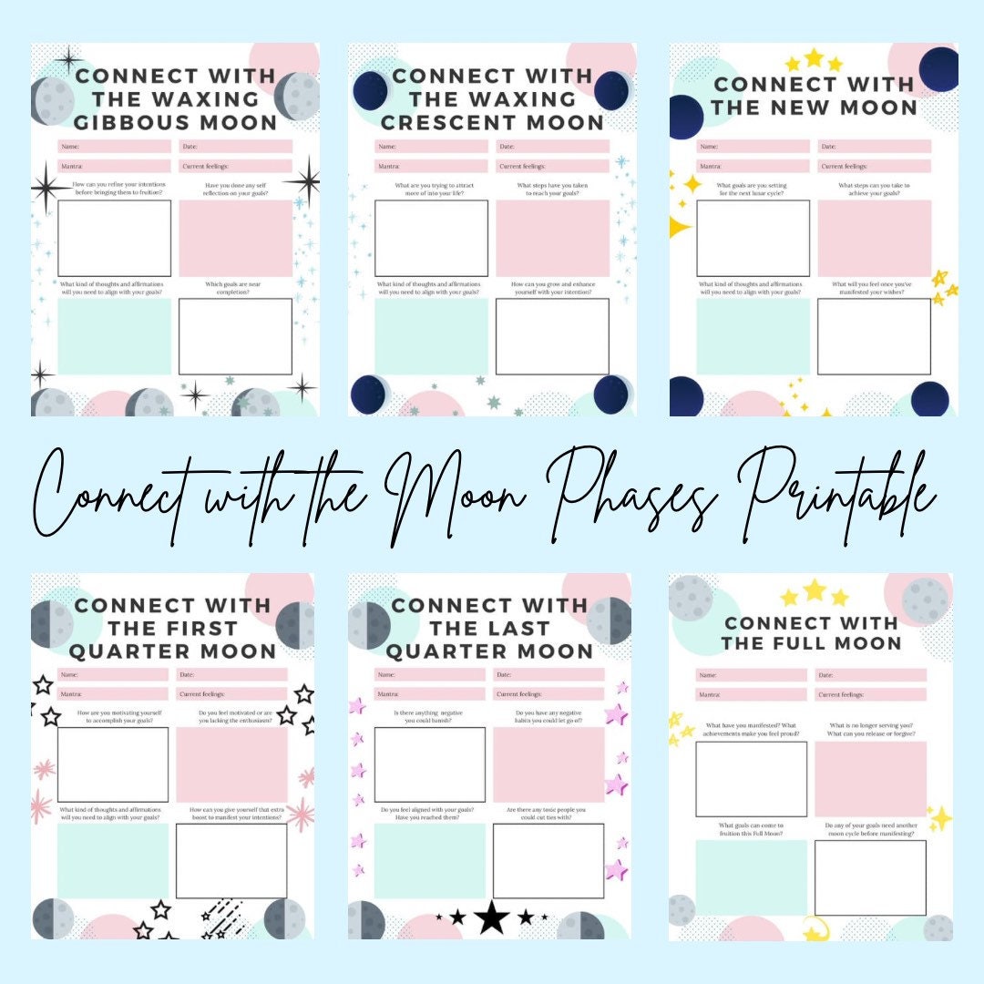 Connect With the Moon Phases Journal Template Printables, Grimoire ...
