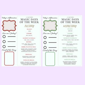 Magic Days of the Week Journal Printable, PDF Download, Book of Shadows ...