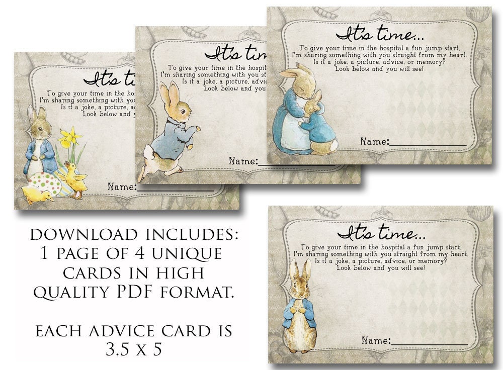 Peter Rabbit Hospital Fun Cards - Etsy