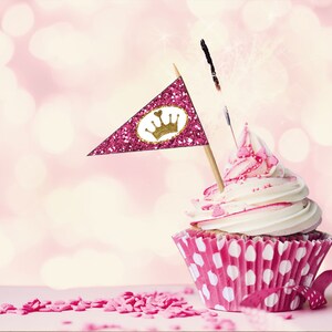 Pink Princess Cupcake Toppers INSTANT DOWNLOAD - Etsy