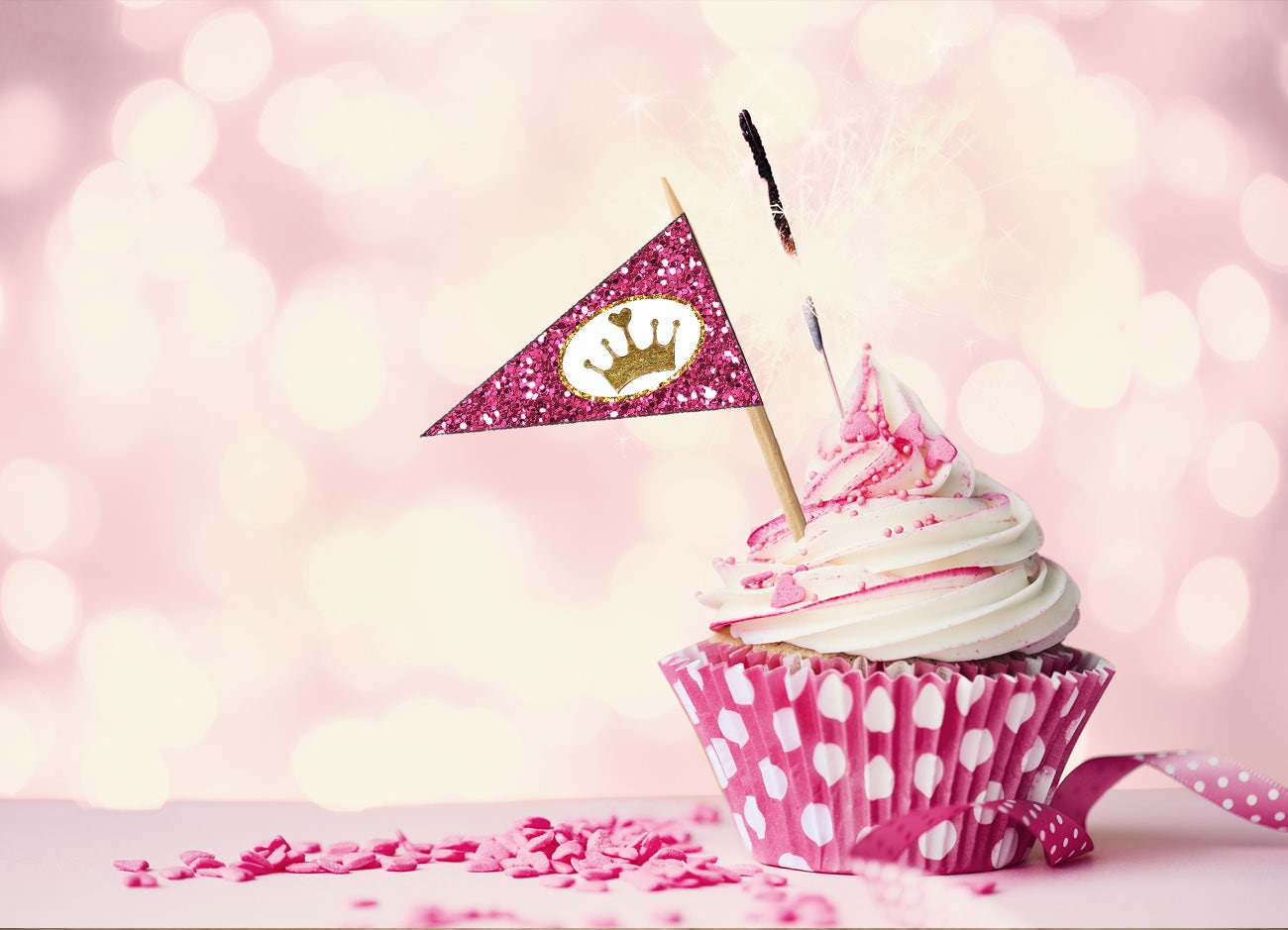 Pink Princess Cupcake Toppers INSTANT DOWNLOAD | Etsy