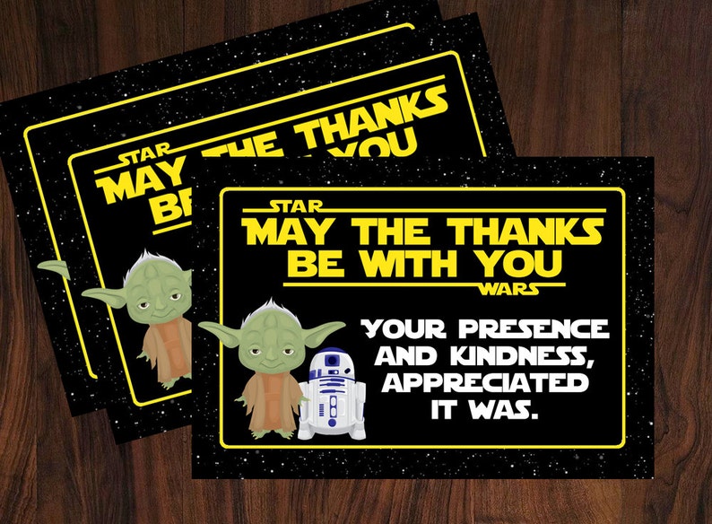 Star Wars Thank You Cards INSTANT DOWNLOAD | Etsy