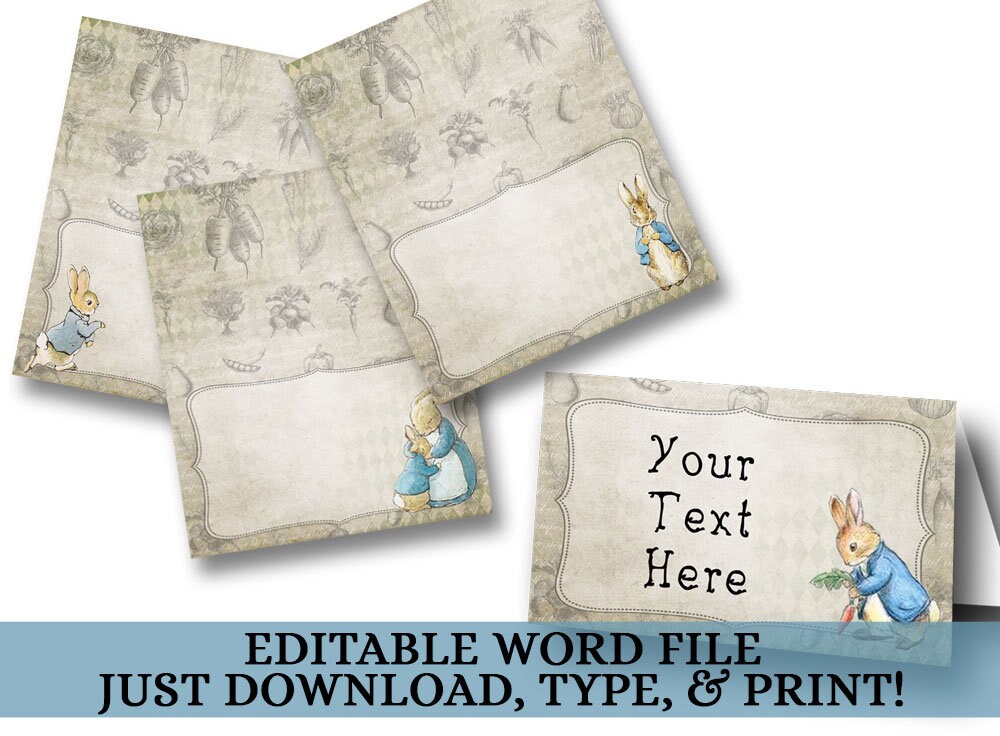 Peter Rabbit Tent Labels | Etsy