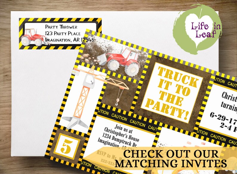 Construction Party Address Labels INSTANT DOWNLOAD | Etsy