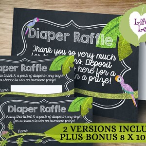 Jungle/safari Diaper Raffle Tickets INSTANT DOWNLOAD - Etsy